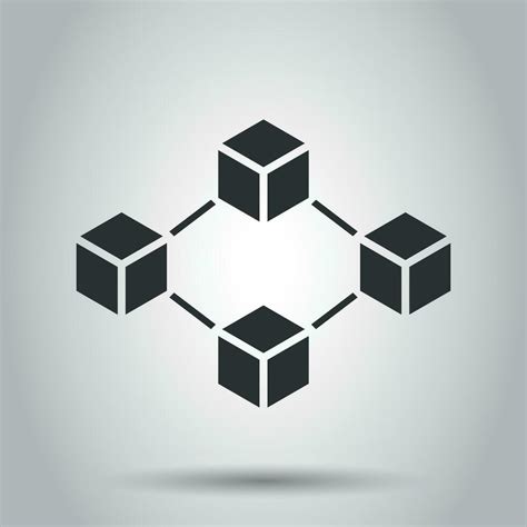 blockchain technology vector icon in flat style cryptography cube block illustration
