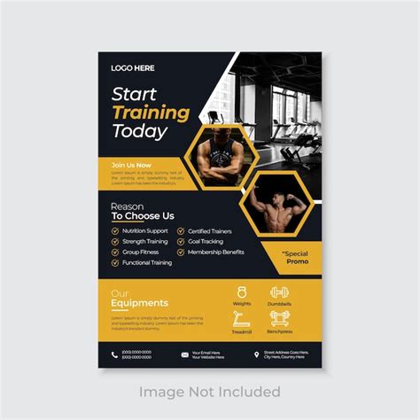 Premium Vector Gym And Fitness Center Workout Flyer Promotion Design