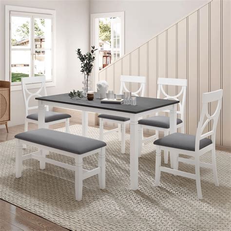 Lexicon Dining Table Set For 6 With Cross Back Chairs 7