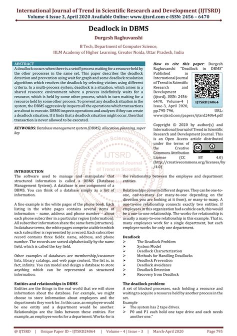 Pdf Deadlock In Dbms