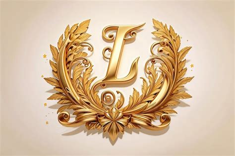 럭셔리 글자 L 로고 로 ⁇ 골드 스타 프리미엄 사진