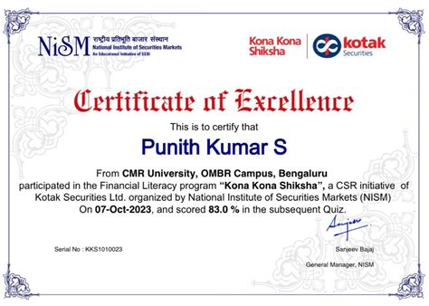 Punith Kumar On Linkedin Konakonashiksha Nism Kotaksecurities