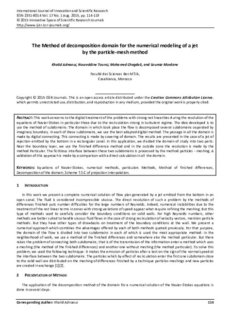 Pdf The Method Of Decomposition Domain For The Numerical Modeling Of