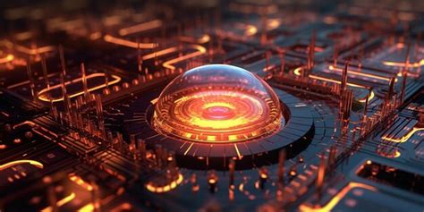 Premium Ai Image Quantum Computer Processor Technology Background Generative Ai