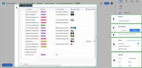 interface element grid airtable support