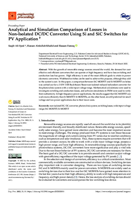Pdf Analytical And Simulation Comparison Of Losses In Non Isolated Dc