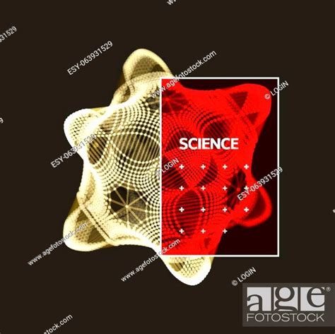Object With Lines And Dots Molecular Grid Technology Style With Particle Stock Vector Vector