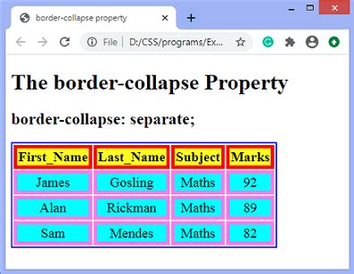 Tutorialeye Css Border Collapse Property