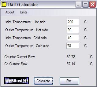 LMTD Calculator WeBBusterZ Engineering