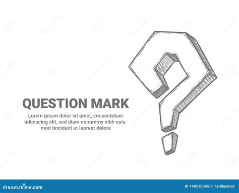 Question Mark Sketch Interrogative Symbol Ask Help Support Stock