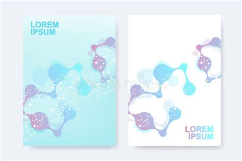 Scientific Brochure Design Template Vector Flyer Layout Molecular Structure With Connected