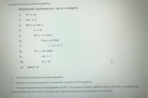 solved consider the following iterative algorithm procedure