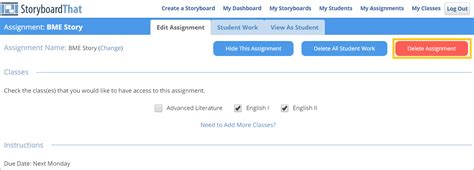 Delete Assignment Storyboard That Help Center Help Docs With Screenshots