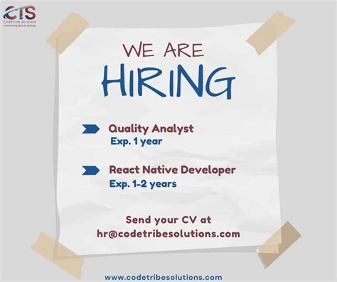 Qualityanalyst Immediatejoiners Reactnativedeveloper