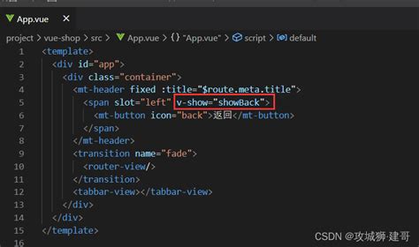 【vue】微商城（三） 添加顶部标题栏返回按钮功能实现vue返回按钮攻城狮·建哥的博客 Csdn博客