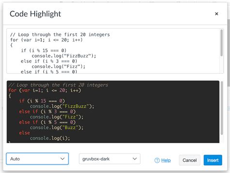 Code Highlight Support