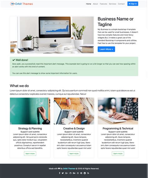 GitHub Orbitthemes My Business Business Landing Page For Bootstrap 4
