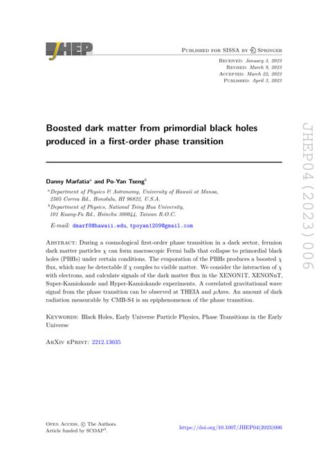 Pdf Boosted Dark Matter From Primordial Black Holes Produced In A First Order Phase Transition