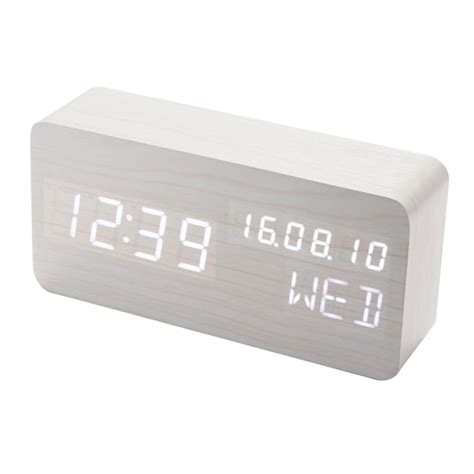 HOT Led Alarm Clock Wooden LED Digital Alarm Clock Displays Time Date