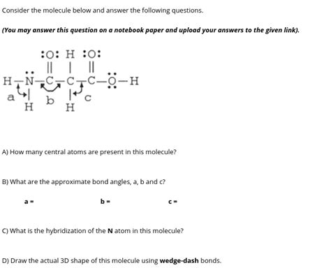 Solved Consider The Molecule Below And Answer The Following Chegg