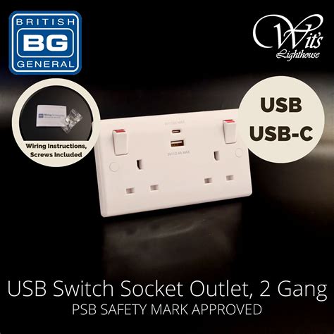 USB Type A Type C 2 Gang Only Charging Switch Socket Outlet 1 Gang 2 Gang 1 Way Rocker