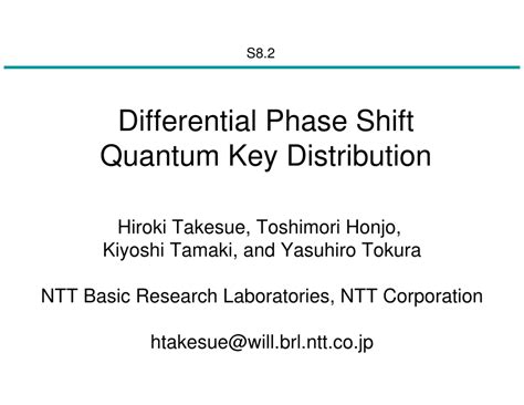 Pdf Differential Phase Shift Quantum Key Distribution