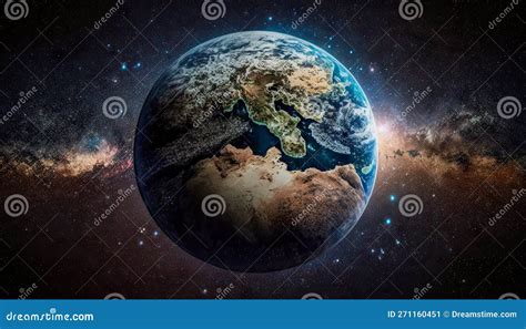 Illustration De La Vue De La Terre Depuis Lespace Illustration Stock