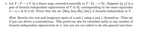 Let T V Rightarrow V Be A Linear Map Extended Chegg Com