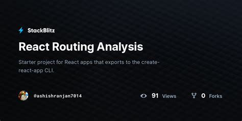 React Routing Analysis Stackblitz