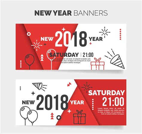 矢量概念 抽象红色新年快乐banner 好图网
