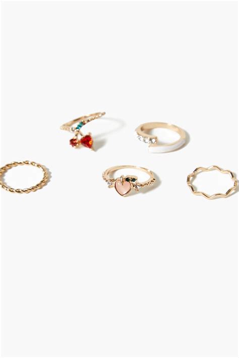 Faux Gem Fruit Ring Set Forever21us