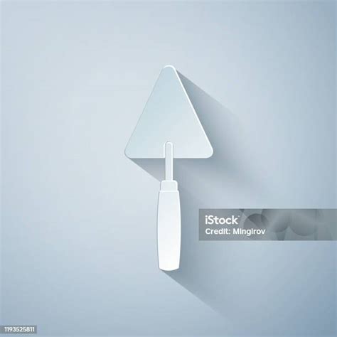 회색 배경에 격리 된 종이 컷 흙아이콘 종이 아트 스타일입니다 벡터 일러스트레이션 3차원 형태에 대한 스톡 벡터 아트 및 기타 이미지 3차원 형태 개인 장식품 건설