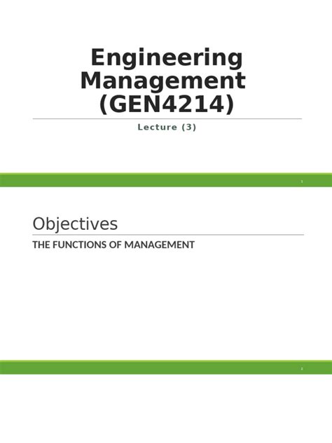 Lecture 3 Engineering Management Pdf Business