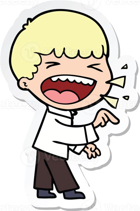 Sticker Van Een Cartoon Lachende Man 39879579 Png