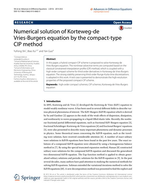 Pdf Numerical Solution Of Korteweg De Vries Burgers Equation By The
