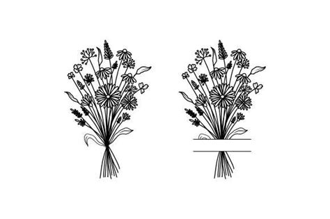 Flower Vector Monogram Floral Bouquet Graphic By Przemyslaw Kowski · Creative Fabrica