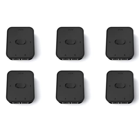 6x 2 Port Rj45 Lan Cat6 Network Switch Selector 1000mbps 2in1 Out 1 In 2 Out Internal External