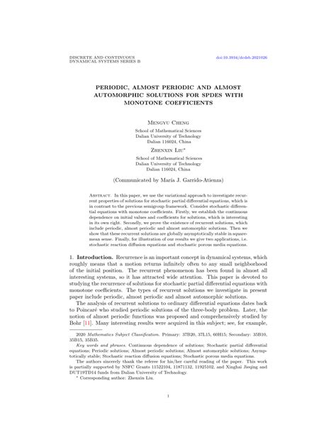 Pdf Periodic Almost Periodic And Almost Automorphic Solutions For