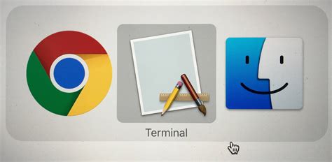 terminal application switcher command tab showing generic app icon