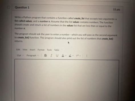 Solved Question 1 15 Pts Write A Python Program That