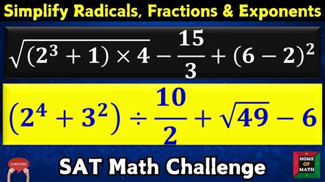 Sat Math Simplifying Mixed Radicals And Exponents Made Easy Youtube