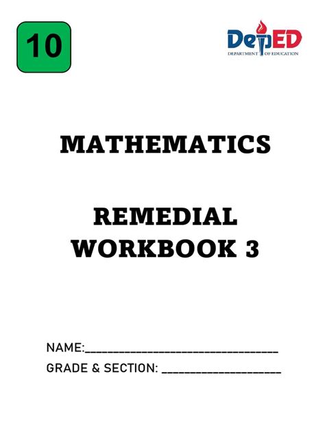 Remedial Work Book 3 Pdf Division Mathematics Discrete Mathematics