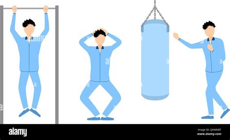 Training Wear Men Pose Set Stock Vector Image And Art Alamy