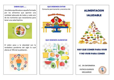 Triptico De Vida Saludable Una Sabias Que Una Dieta Equilibrada