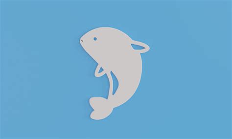 3d 그림 파란색 배경에 최소 돌고래 기호 여름 서핑 여름 휴가 해변 개념 배경을 즐길 수 있습니다 0명에 대한 스톡 사진 및 기타 이미지 Istock