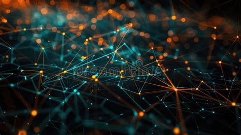 Dynamic Data Visualization Of Financial Market Trends With Abstract Lines And Glowing Points