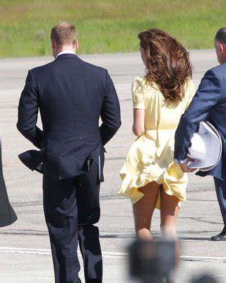 Kate Middleton Showing Her Panties While Wind Blow Her Yellow Dress Porn Pictures XXX Photos