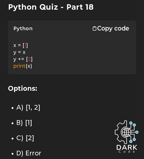 Dark 🐍 Think You Know Python Prove It With Our Quick And Fun Quiz 🚀 💻 Follow Dark Code For