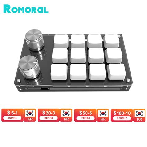 프로그래밍 매크로 키보드 Rgb 사용자 정의 노브 키보드 3 6 12 키 1 2 노브 게임용 미니 키보드 복사 접착제 포토샵 핫스왑 키패드 Aliexpress