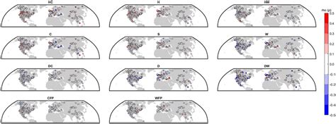 Average Correlation Of Each Air Mass Am With Tree Ring Width Trw At